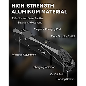 Votatu M9L-G 1600 Lumens Light Laser Combo Compatible with M-Lok Rail Surface, Tactical Flashlight and Green Laser Sight for Rifle, Strobe Function, Magnetic Rechargeable