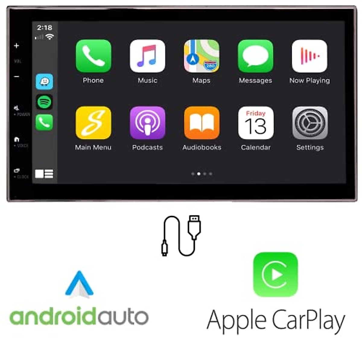 6.8” Double Din Complete Radio Kit Package for Nissan Altima 2007-2012 with Touchscreen Radio, Apple CarPlay, Android Auto, Bluetooth, Rear Camera Input, Dash Kit, Harness and Antenna Adapter