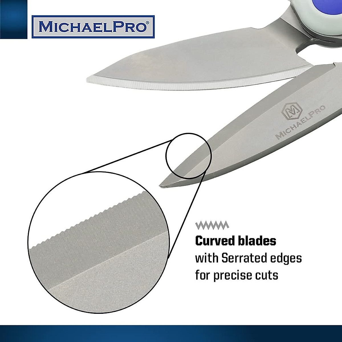 MichaelPro 10" Heavy Duty Angled Scissors, Carpet Cutter, Multipurpose Industrial Scissors, Cutter for Carpet, Cardboard, Leather, Artificial Turf, Pruning, Professional Soft Grip Stainless Steel