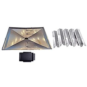 Quickflame Grill Drip Pans Adjustable Grease Tray and Heat Plates Set Fit for DynaGlo, Uniflame, BHG, Backyard Grill Models -(30")