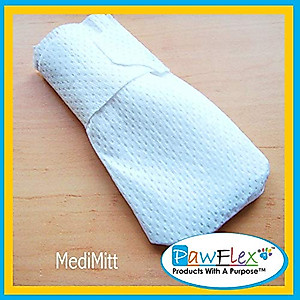 PawFlex Medimitt Paw Bandages for Dogs, Cats and Pets Medical Booties, First aid for Paws Non Slip, Non Adhesive, Breathable,Disposable, Washable, 12 Pack (Large)