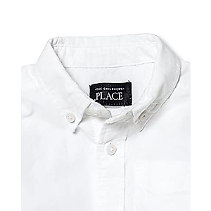 The Children's Place Baby Boys and Toddler Boys Short Sleeve Oxford Button Down Shirt, White, 3T