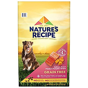 Nature’s Recipe Grain Free Salmon, Sweet Potato & Pumpkin Recipe Dry Dog Food, 24 lb. Bag