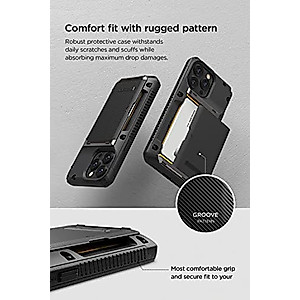 VRS DESIGN Damda Glide Pro Phone Caase for iPhone 14 Pro Max, Sturdy Semi Auto Wallet [4 Cards] Case Compatible for iPhone 14 Pro Max Case (2022)