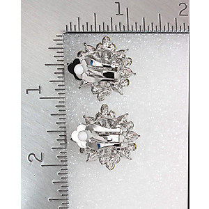 Faship Blue Crystal Clip On Earrings - Blue