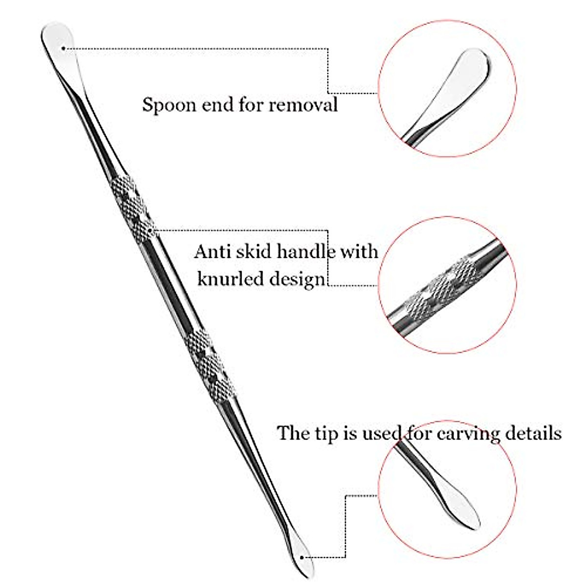 2 Pieces Wax Carving Tool 4.75 Inch Stainless Steel Clay Sculpting Tool (Silver)