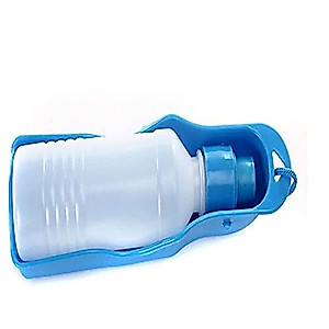 FUUIE Bowls for Food and Water Pet Dog Travel Water Bottle Dispenser Foldable Plastic Cat Drinking Water Feeder Portable Outdoor Pet Puppy Bowl Drinker 500ML (Color : Blue)