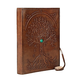 Leather Journal Refillable Lined Paper Tree of Life Handmade writing Notebook Diary leather Bound Daily Notepad for women and men Writing pad Gift for Artist Sketch by KPL