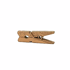 LWR CRAFTS Wooden Mini Clothespins 500 Per Pack 1" 2.5cm (Golden)