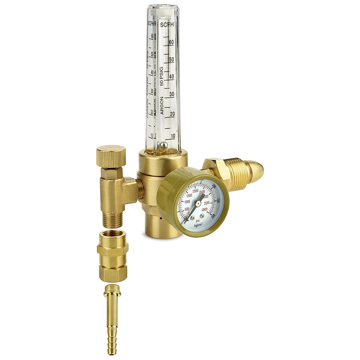 Argon CO2 Regulator - Welding Gas Flowmeter For TIG MIG - Brass Construction Flow Meter For Argon and CO2 Welder Tanks CGA580