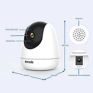 Tenda Gold Baby Monitor, 1080p HD Smart Home Pan/Tilt Camera with Night Vision, Motion Detection for Baby Monitor, Two-Way Audio, with Smartphone App, Designed for Moms and Babies (CP3)