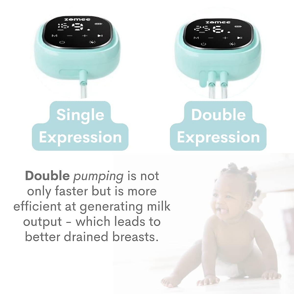 Zomee Air Tubes & Connectors for Z2 Breast Pump(2-Pack 80 CM) Durable & BPA-Free Replacement Tubing Parts