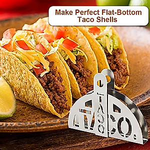 Sophico Stainless Steel Taco Shell Stands, Make Crispy Flat-Bottom Tacos Shells Mold for Toaster, Baking, Fryer or Air Frying, Upgrade Your Tacos (Tacos Shells Mold)