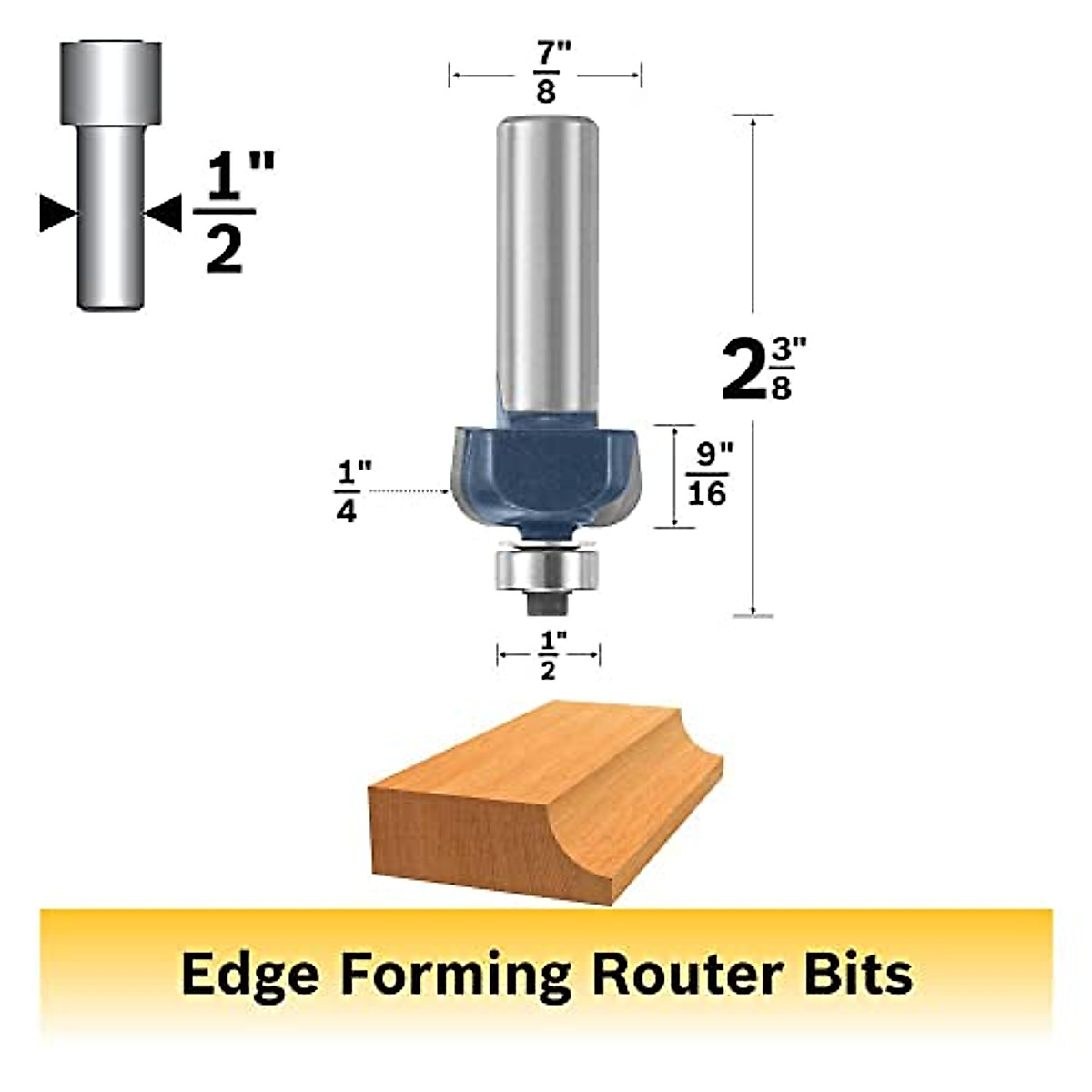 Bosch 84425M 1/4 In. x 1/2 In. Carbide Tipped Cove Bit