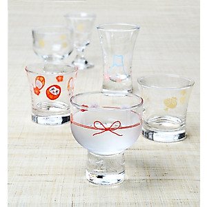 東洋佐々木ガラス Toyo Sasaki Glass 09112-J346 Cold Sake Glass Cup, Mt. Fuji Pattern, 4.3 fl oz (110 ml)