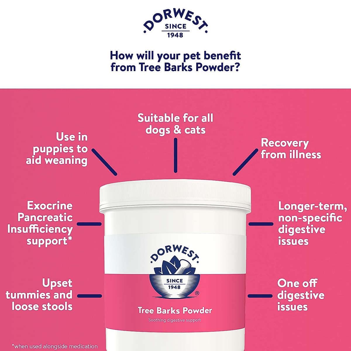 Dorwest Herbs Tree Barks Powder for Dogs and Cats 200 g