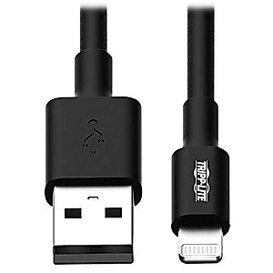 Tripp Lite Apple MFI Certified 10 inch Lightning to USB Cable Sync Charge iPhone/iPod/iPad - Black (M100-10N-BK)