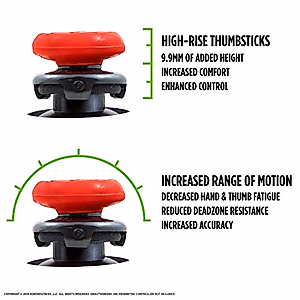KontrolFreek FPS Freek Inferno for Xbox One and Xbox Series X Controller | Performance Thumbsticks | 2 High-Rise Concave | Red