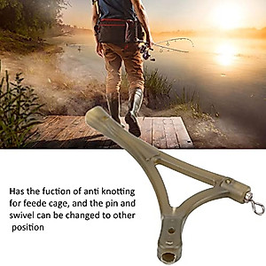 Milltrip Carp Feeder Basket Cage Connector, 10Pcs Carp Fishing Accessories Anti Knotting System Side Bend Rolling Swivel Fish Tackle Carp Rigs Tool with O Connector