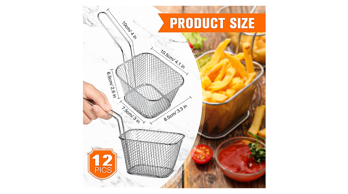 Mini Stainless Steel Fry Basket Set - 12 Pieces
