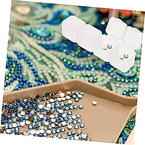 ADOCARN 20pcs Boxes 4 D Beads Sorting Picture Bead Art Glitter and Nail Organizer Diamonds Dot Crafts Case Mini Tools Diamond White Embroidery Plastic for Tool Container Transparent