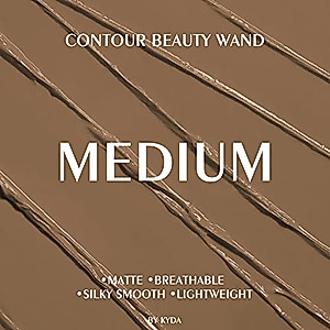KYDA Contour Beauty Wand, Liquid Face Concealer Contouring with Cushion Applicator, High Coverage Natural Matte Finish, Lightweight Blendable Super Silky Cream Contour Stick, by Ownest Beauty-Medium