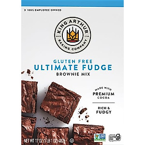 King Arthur, Gluten Free Fudge Brownie Mix, Certified Gluten-Free, Non-GMO Project Verified, Certified Kosher, 17 Ounces