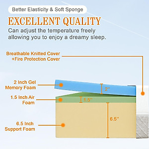 MATERESSES Full Size Mattress 10 Inch Memory Foam Mattress Medium Firm Mattress in a Box, Pressure Relief, CertiPUR-US Certified, Fiberglass Free, White Grey