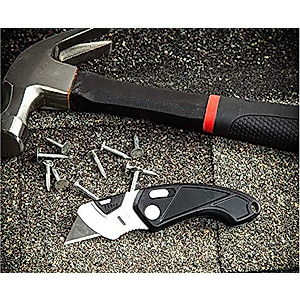 3 pcs Folding Lock Back Utility Knife, Compact Box Cutter with Lock Back Release and Quick-Change Mechanism, Heavy Duty Cardboard Cutter