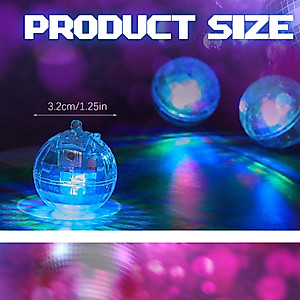 Crowye 12 Pcs Mini Disco Balls Decorations Light up LED Disco Balls Hanging Ornaments 70s 80s Disco Themed Party Supplies Dance Music Neon Christmas Party Favors