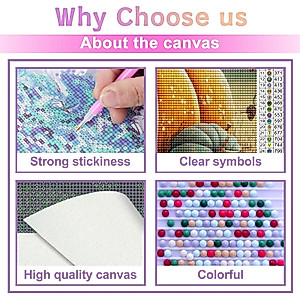 Champi 5D Autumn Diamond Wall Art, Pumpkin Diamond Art Kit for Adults, DIY Pumpkin Diamond Gemstone Bead Art Kit for Gifts and Home Wall Decor 12x16 inches, yjl01