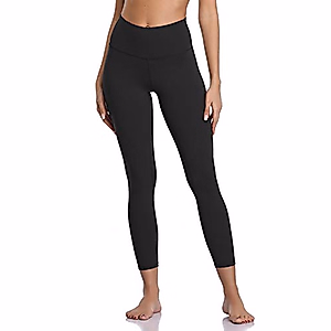 Colorfulkoala Women's Buttery Soft High Waisted Yoga Pants 7/8 Length Leggings (XL, Black)
