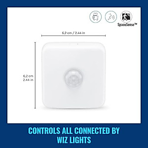 WiZ Indoor Motion Sensor - Connects to Your Wi-Fi- Works with WiZ Connected Products - Smart Motion Sensor - Batteries Included - White - 1 Pack