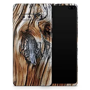 DesignSkinz Raw Aged Knobby Wood Protective Vinyl Decal Wrap Skin Cover Compatible with The Samsung Galaxy S20 (Screen Trim & Back Glass Skin)