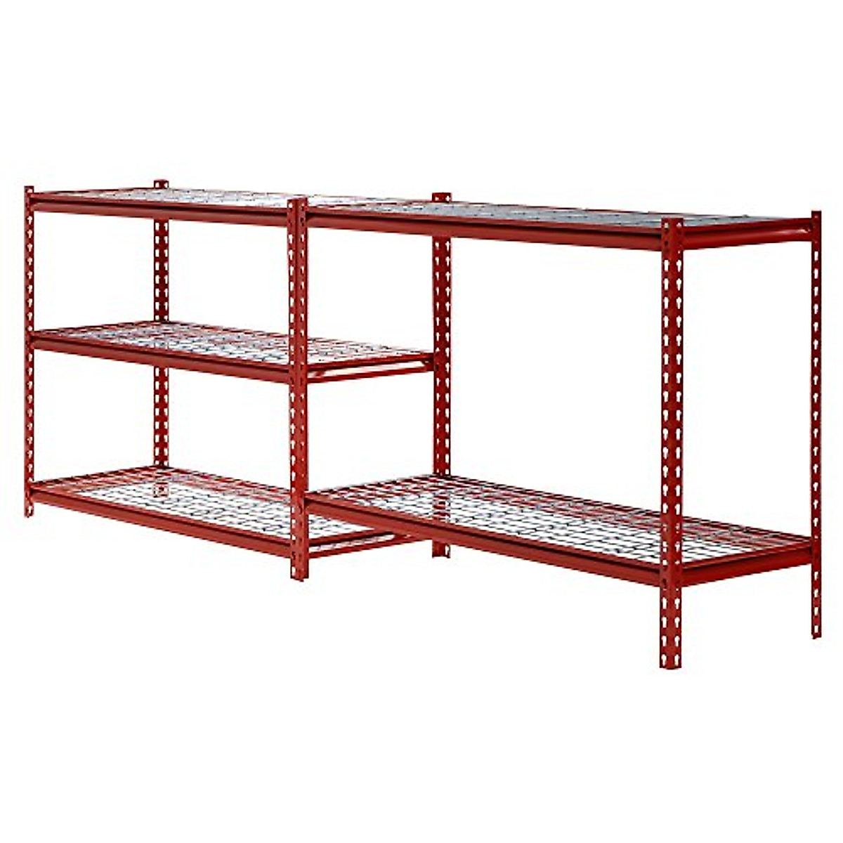 Muscle Rack UR602472WD5-R 5-Shelf Steel Shelving Unit, 60" Width x 72" Height x 24" Length, Red
