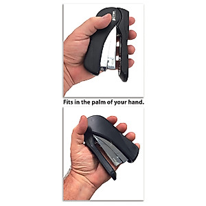 Better Office Products Heavy Duty Easy Grip Stapler, Effortless, with 1,000 Regular 1/4" Staples, High Capacity Compact Palm of Your Hand Size, Ergonomic Soft Grip