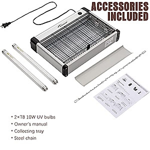 Electric Bug Zapper Indoor, Upgraded 2PCS UV Light, Modern and Stylish Fly Zapper, Fly Trap Up to 2000 Sq Ft, Fly Mosquito Insect Zapper for Home Kitchen Restaurant Bakery Balcony Patio Office