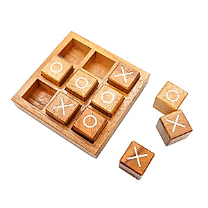 BSIRI Wooden XO Blocks (L) Tic Tac Toe Board Games - Ideal for Kids Games, Family Games and Game Night for Adults, Farmhouse Decor for Coffee Table Decor and Unique Gifts for All Occasion (5.5 Inch)