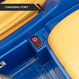 Uenjoy 12V Licensed Bugatti Chiron Kids Ride On Car Battery Operated Electric Cars for Kids with RC Remote Control, LED Lights, Music& Horn, Storage Room, Blue