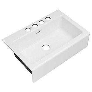 American Standard 77SB33220A.308 Delancey 33 x 22 Single Bowl Apron Front Cast Iron Kitchen Sink, 33 x 22 inch, Brilliant White