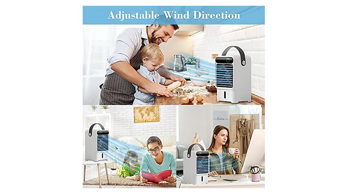 Mini Air Conditioner Portable, Personal Air Cooler Fan with 3 Wind ...