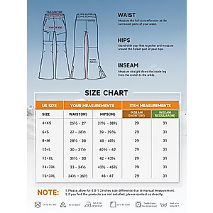 Cycorld Women's Snow Ski Pants Fleece Lined Waterproof Softshell Insulated Flare for Snowboarding Hiking Winter Outdoor(Black, 8)