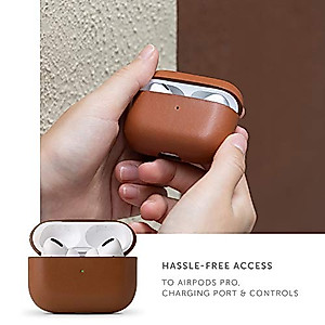 Native Union Leather Case for AirPods Pro – Handcrafted Fully-Wrapped Genuine Italian Leather case – Support Wireless Chargers – Compatible with AirPods Pro, Airpods Pro 2 (Tan)