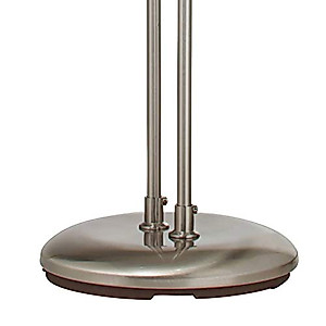 360 Lighting Casper Traditional Pharmacy Floor Lamp Standing LED 2-Light 63" Tall Brushed Nickel Silver Adjustable Arm Swivel Head Dimmer Switch for Living Room Reading House Bedroom Home