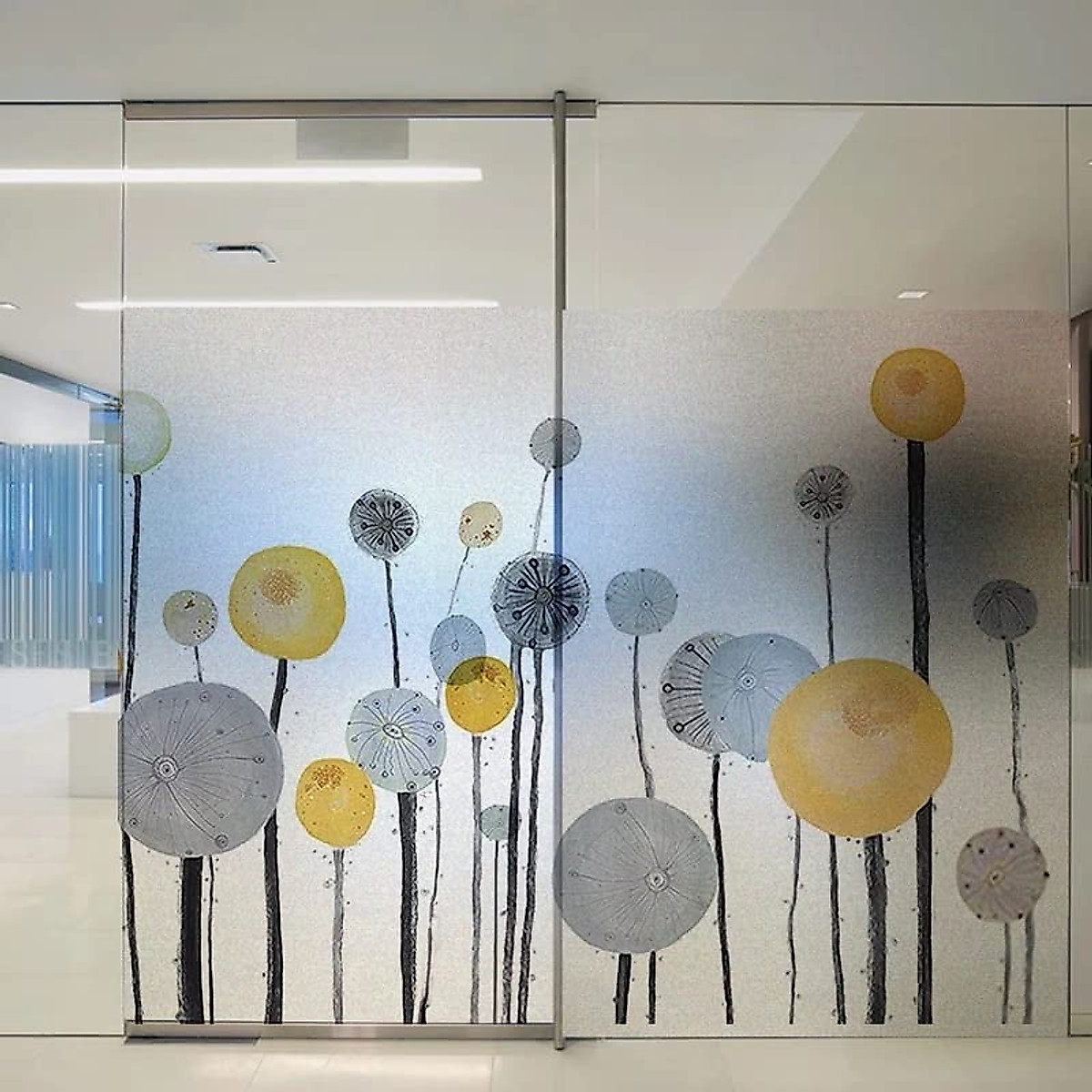 YUTR Static Cling Window Film Frosted Light-Transparent Opaque Privacy Glass Sticker Home Decor