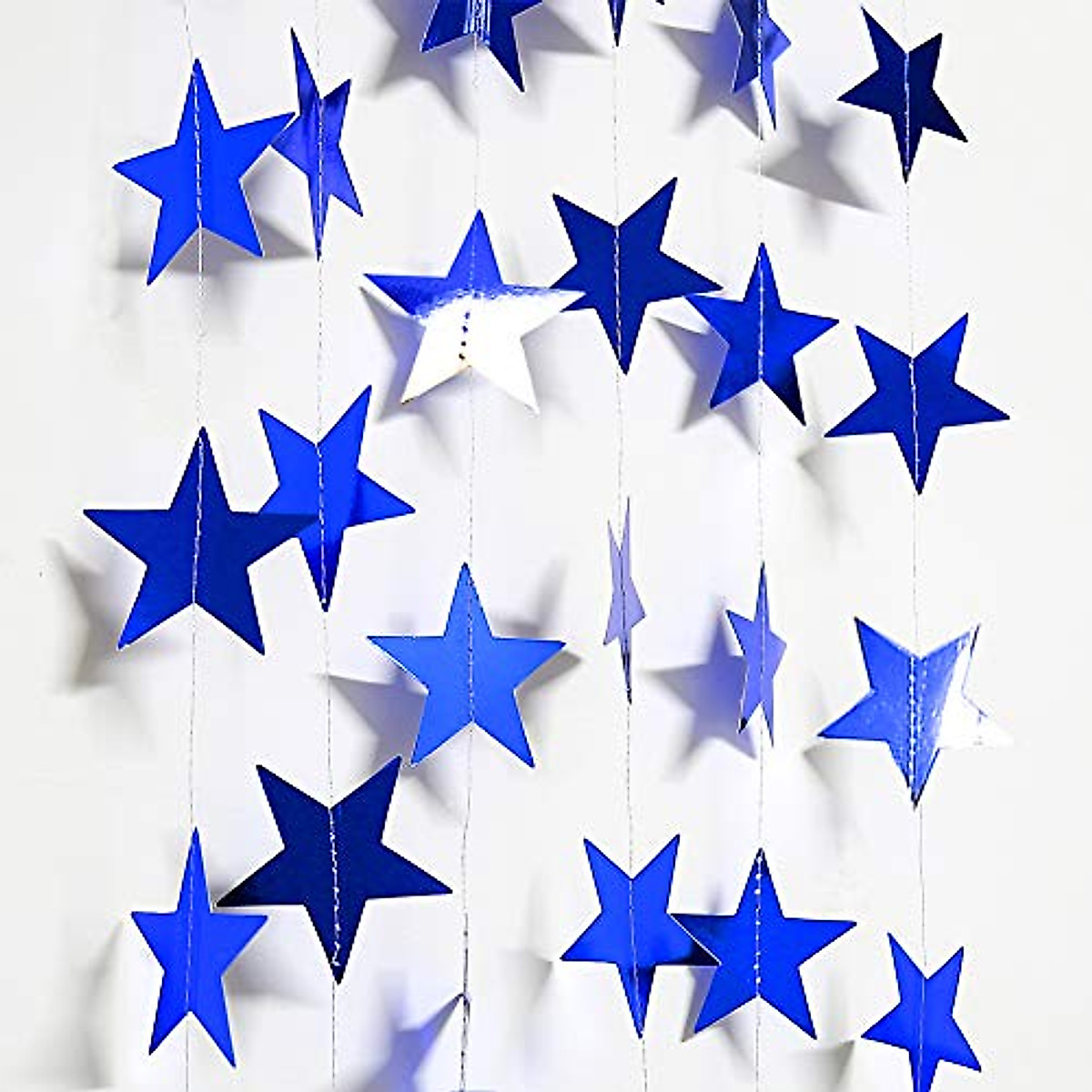 Decor365 Royal Blue Silver Stars and Moon Garlands Kit Twinkle Little Star Garand/Hanging Streamers/Bunting Banner for Birthday Party Decoration/Wedding Decor/Baby Shower/Christmas/Nursery/Ramadan