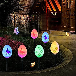 25Ft 20 LED Solar Easter Eggs Stake Lights for Easter Decorations, 8 Modes Solar Easter Eggs Lights, Waterproof Solar Easter Yard Stake for Outdoor Easter Decor Garden Yard Pathway Lawn Spring Decor
