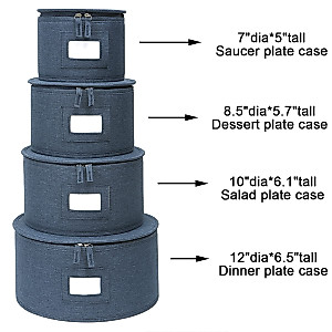 Sattiyrch China Storage Containers,Hard Shell Stackable Plate Dish Storage Containers,Cup & Mug Storage, Dinnerware Storage Protectors for Storage & Moving(5 Piece Set)