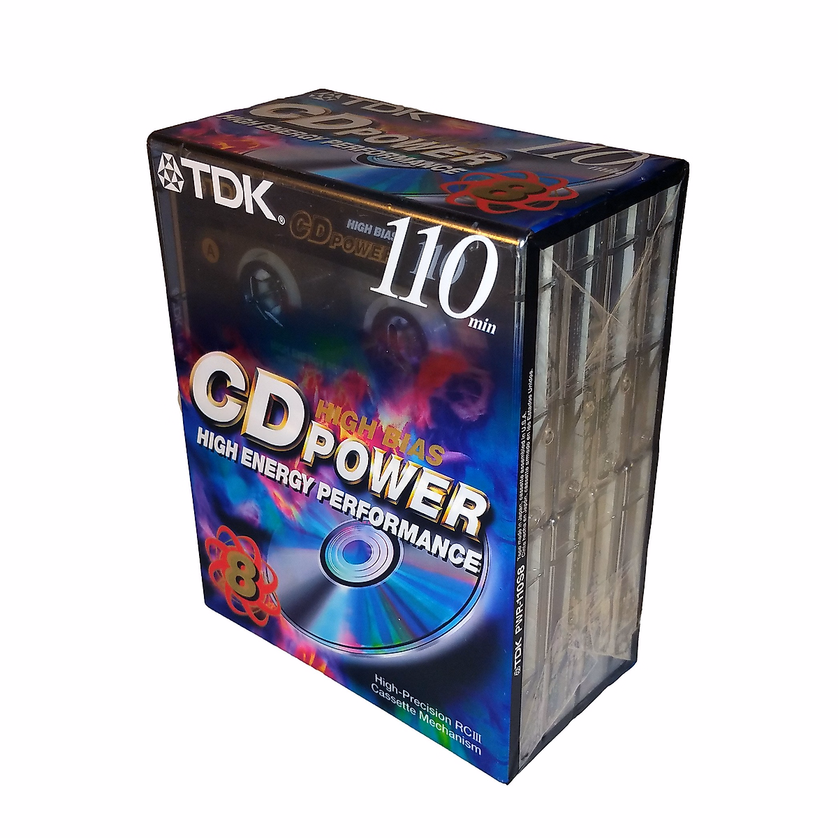TDK CD Power 110 High Bias High Energy Performance Blank Audio Cassette Tapes - 8 Pack