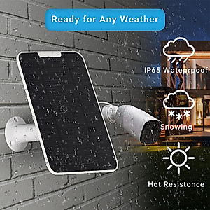 Solar Panel Charger Compatible with Arlo Pro 3/Pro 4/Pro 5S/Ultra/Ultra 2/Go 2 Continuous Power Supply IP65 Weatherproof with 9.8ft Charging Cable and Adjustable Wall Mount